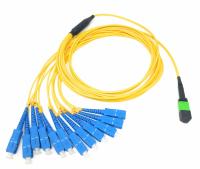 China Network Solution Optical Fanout Cable MPO-SC 12 Cores Os2 Singlemode 9/125 1m 3m 5m Type A MPO Breakout Fiber Patch Cord for sale