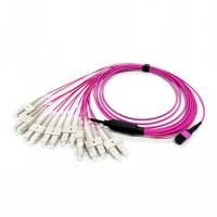China MPO-SC 16Fiber Breakout Fanout Cable OM4 Multimode IL 0.35dB for sale