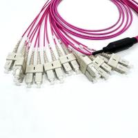 China MPO-SC 16Fiber Breakout Fanout Cable OM4 Multimode IL 0.35dB for sale