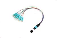 China 12core MPO-LC Multimode Fiber Optic Breakout Patch cable 0.9mm for MPO Cassettes and Modular Enclosures for sale