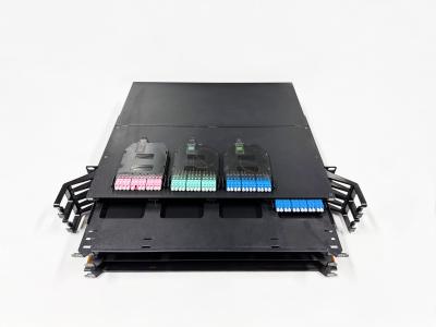 China 96 Fiber Cores MPO MTP Patch Panel 1U Rack Mount with Sliding Drawer for High Density Data Center for sale