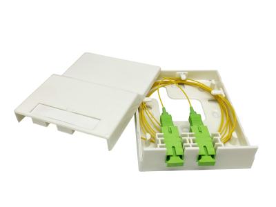 China 2 Port SC ABS Wall Mount Fiber Optic Termination Box With Pigtails G657B3 for FTTH Indoor Network for sale
