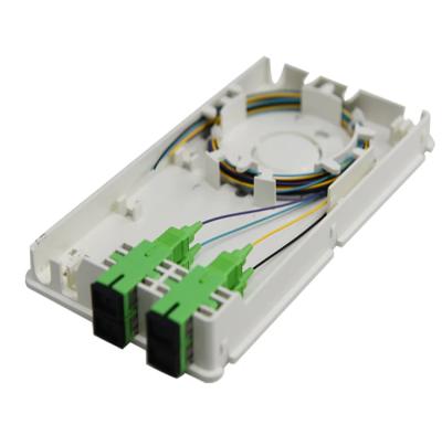 China FTTH Terminal Box 4 Cores Single Fiber ABS Plastic Wall Mounted Fiber Optic Termination Box for sale
