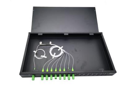China 19 Inch Rack-Mount PLC Splitter Chassis 1x8 Splitter Optical Splitter Box  for FTTH for sale