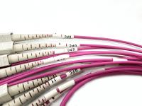 China 8 Fiber MPO to SC Duplex Breakout Cable OM4 — 40G QSFP+ SR4 Fanout for sale