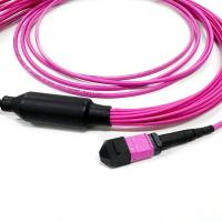 China 16 Fiber MPO to 8x SC Duplex Breakout Cable OM4 —10G 100G for sale