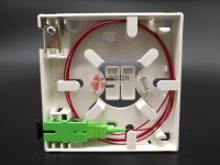 China SC/APC Wall Mount Fiber Termination Box Socket Panel 2 Ports With Metal Cable Clamp for sale