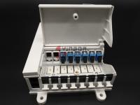China White FTTH Fiber Optic Termination Splitter Box Mini Mid Span 6 Cores Wall Mounting for sale