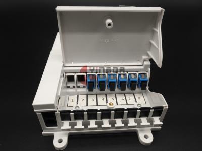 China White FTTH Fiber Optic Termination Splitter Box Mini Mid Span 6 Cores Wall Mounting for sale