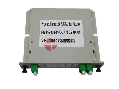 China Plastic 2x4 Fiber PLC Splitter LGX Cassette Modular With LC/APC Duplex Fiber Optic Connector for sale