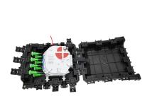 China 36 Cores 2 In 2out Inline Fiber Optic Cable Joint Box Pole Mount 1x8 Splitter Closure for sale