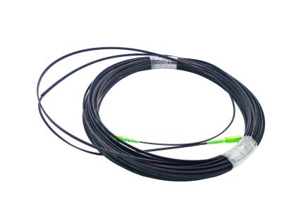 China FTTH SC Patch Cord Self supporting 3 Steel Wire Drop Cable 2x5mm G657A1 Black Outdoor for sale
