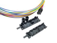 China Ribbon Fiber Optic Breakout 4 6 12 Core Fan Out Kit 0.9mm Buffer Tube 2 Mts 6 Feet for sale