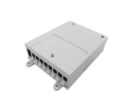 China IP54 Fiber Optic Splitter Termination Box 1X8 PLC Coupler SC Auto Shutter Adaptor ABS White for sale