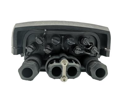 China IP68 Black PP Plastic 8 Ports Optical Enclosure Mid Span Cable Distribution Box for sale