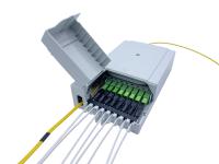 China IP54 8 Port FTTH Fiber Optical Termination Box Mid Span Anti UV Shocking Resistance Gray PC Alloy for sale