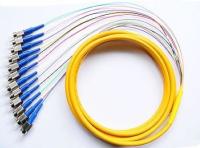 China Multi - fiber 12 Core Fiber Optic Pigtail 1Meter or 1.5 Meter , Fiber Jumper FC Ribbon Pigtail for sale