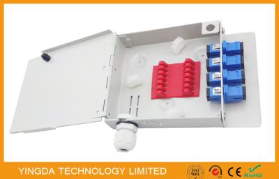 China Small White Fiber Optic Enclosures Wall Mount With FC , SC , ST , LC Adapters for sale