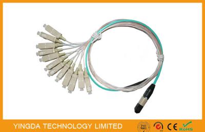 China OM3 10G MTP MPO Cable 7.8mm Ferrule SC 900um , Multi Fiber Optic Pigtails for sale