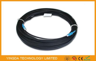 China 1 Core Self Supporting FTTH Patch Cord SC - SC Fiber Optic Drop Cable Black FRP LSZH for sale
