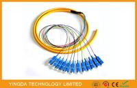China Industry 12 Core SC Fiber Optic Pigtail Breakout , FTTH SM LSZH SC Pigtail Corning Fiber G652D for sale