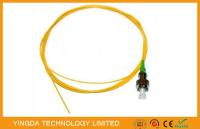 China 1.5M 0.9mm Yellow Fiber Optic Cable APC FC Pigtail SM Green Boot For Telecom for sale