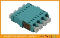 China Plastic Fiber Optic Connector Adapters LC Quad 4 Way No Ear OM3 10G Aqua for sale