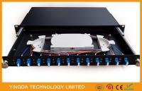 China 1U 19 Inch Sliding Rack Mount Fiber Optic Patch Panel 12 Port LC Duplex Drawer ODF for sale