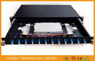 China 1U 19 Inch Sliding Rack Mount Fiber Optic Patch Panel 12 Port LC Duplex Drawer ODF for sale