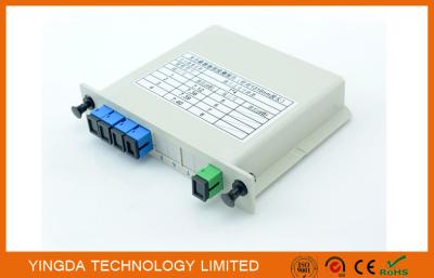 China Fiber Optic PLC EPON Splitter 1x4 In LGX Box , G657A1, G652D Corning Fiber SMF-28e for sale