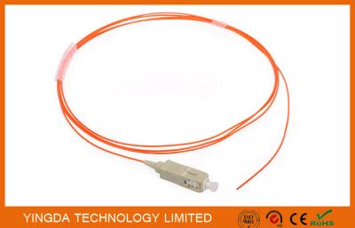 China Fiber Optic Pigtail SC PC Mulitmode MM 62.5 / 125 um Simplex 0.9mm 1.5 Meter for sale