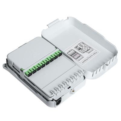 China Plastic 16 Port Mid Span Fiber Optic Cable Termination Box IP55 FTTH Indoor Wall Mount for sale