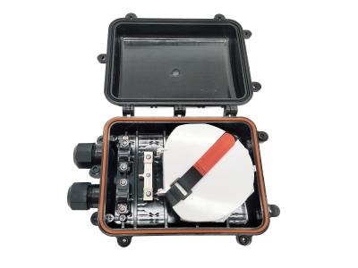 China 24F 48F Optical Fiber Joint Enclosure Horizontal Inline 2 Cable Glands 96 Cores Wall Mount for sale