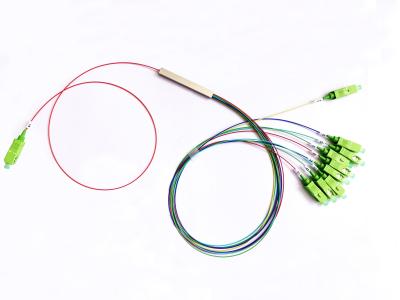 China Steel Tube NAP Fiber Optical Splitter G657A1 1x9 FTTR PLC Splitter SC APC Connector for sale