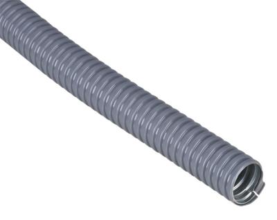 China Grey PVC Coated Flexible Conduit Corrugated Type - Temperature Range -10°C to 80°C, Multiple Sizes 1/4