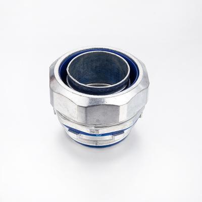 China Straight Liquid Tight Flexible Metal Conduit Connector with Blue Gasket - 3/8