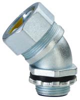 China Polished Flexible Conduit 45 Degree Connector - IP65 Rated, Zinc Alloy, -40°C to 150°C Temperature Range for sale