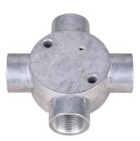 China BS Aluminum Electrical Junction Box 60.3mm Internal Diameter, 25.4mm Deep with 4-Way Configuration in 20mm/25mm/3/4