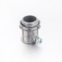 China Galvanized Electrical Conduit Fittings 1/2 EMT Connector Zinc Die-Cast Set Screw Type 18.5mm Length for sale