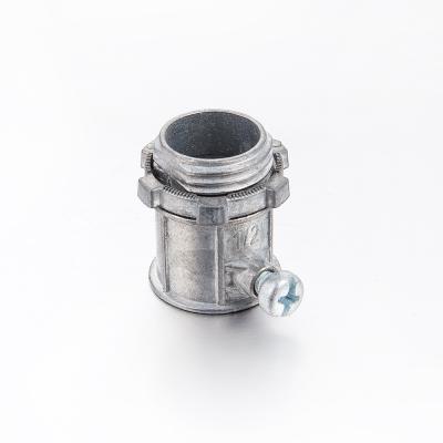 China Galvanized Electrical Conduit Fittings 1/2 EMT Connector Zinc Die-Cast Set Screw Type 18.5mm Length for sale