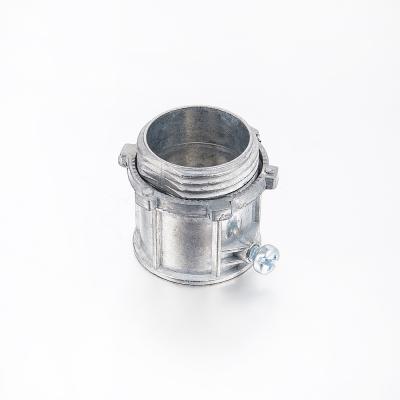 China 3/4 Inch EMT Connector Set Screw Type Zinc Die Cast Electrical Conduit Fitting 600V Rated for sale