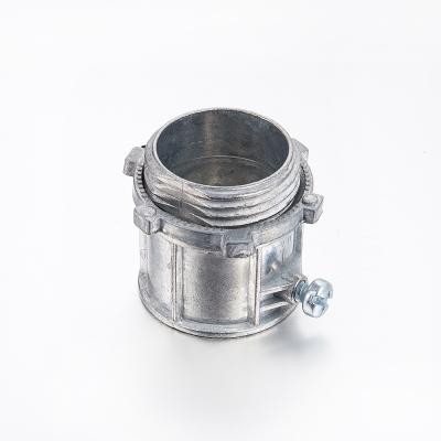 China 1 Inch EMT Connectors Zinc Die Cast Set Screw Type for Outdoor Electrical Conduit Fittings 600V Rating for sale