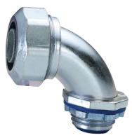 China 90 Degree Liquid Tight Conduit Connector 3/4 Inch NPT with Zinc Plated Finish for Flexible Metallic Conduit for sale