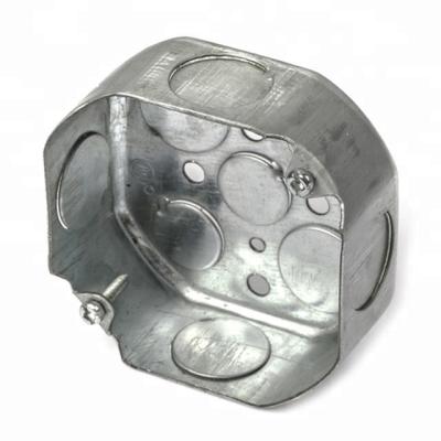 China Steel Galvanized Conduit Junction Box 4x4 with 0.8-1.5mm Thickness and 1/2
