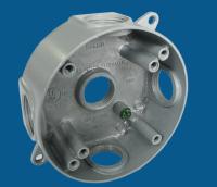 China 4 Inch Round Aluminum Weatherproof Electrical Box with 5 Outlet Holes (1/2