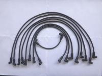 China Automotive Black Spark Plug Wire Sets 7mm Diameter with 30KV Voltage Rating and 50,000km Lifespan for sale