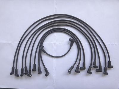 China Automotive Black Spark Plug Wire Sets 7mm Diameter with 30KV Voltage Rating and 50,000km Lifespan for sale