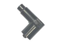 China Black 90 Degree Spark Plug Lead Connector with 5.5mm Cable Entry and 14mm Plug Diameter for sale