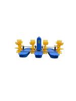 China 4 Impellers 2HP 1.5kw Water High Oxygen Transfer Rate Waterwheel Shrimp Pool Oxygenation Machine Paddle Wheel Aerator for sale