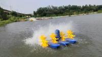 China 4 Impeller Paddle Wheel Aerator 2HP Water Aerator Shrimp Pond Floating Water Surface Aerator for Fish Farming for sale